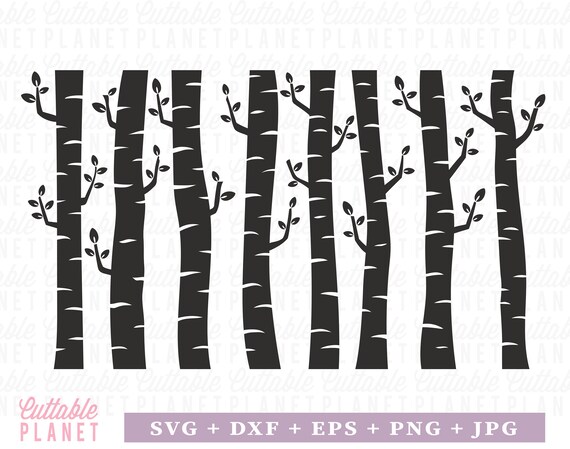 Birch Silhouette Svg Dxf Eps Png Jpg Birch Tree Trunk - Etsy