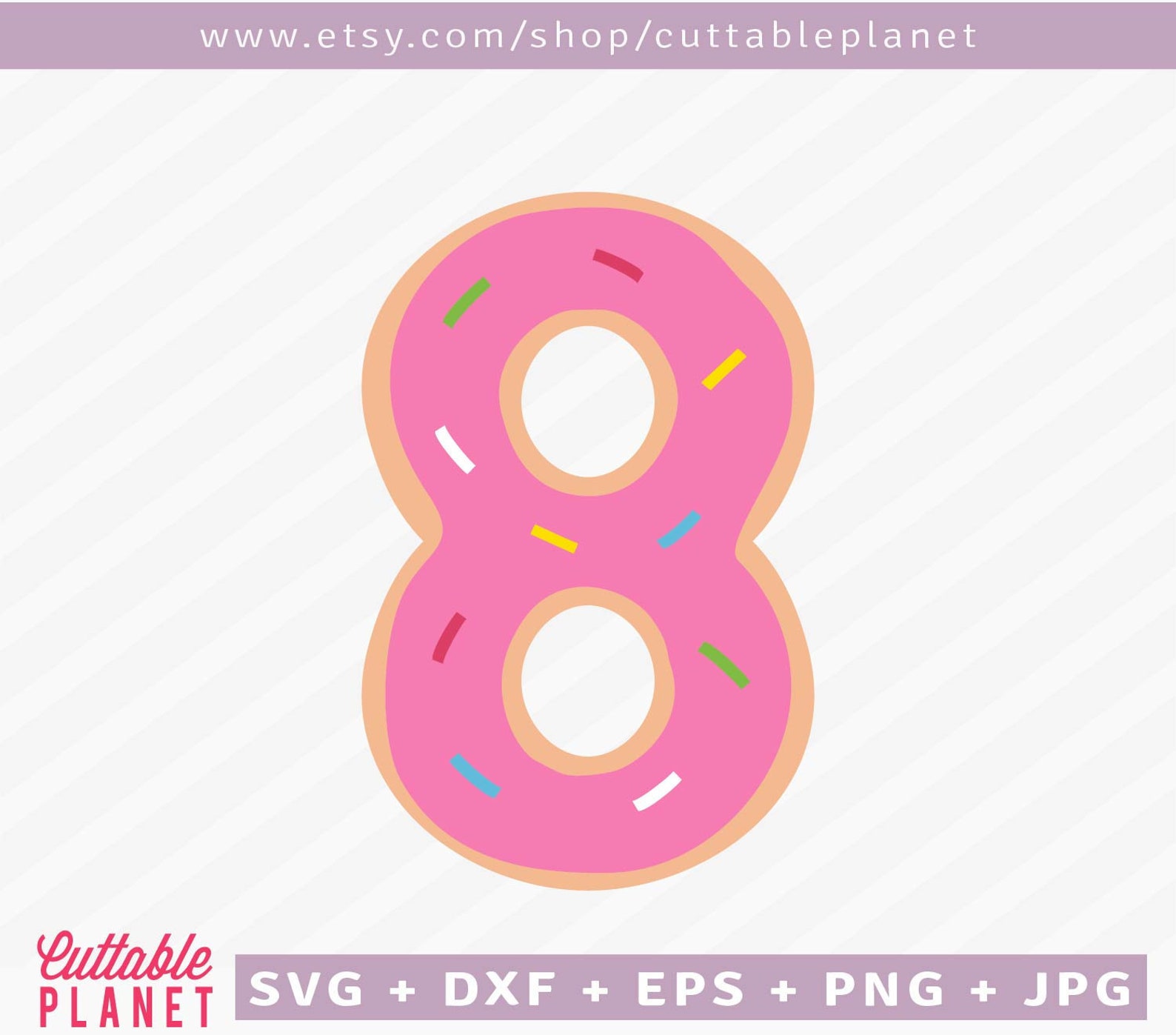 Eight Number Donut Svg, Dxf, Eps, Png, Jpg, Instant Download, 8 Donut ...