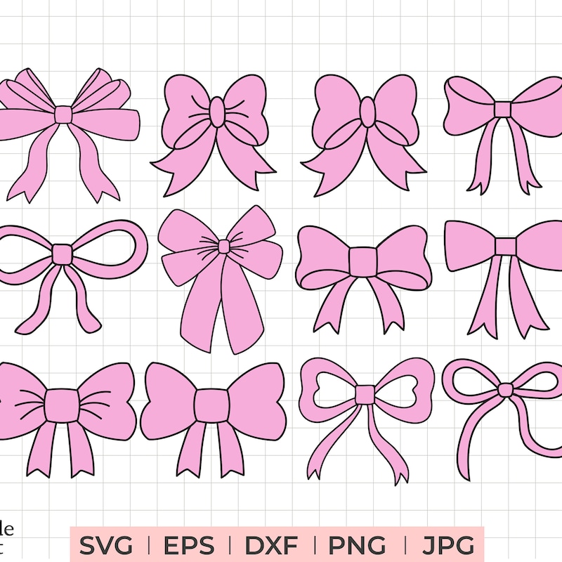 Pink Christmas Bow Svg - Etsy