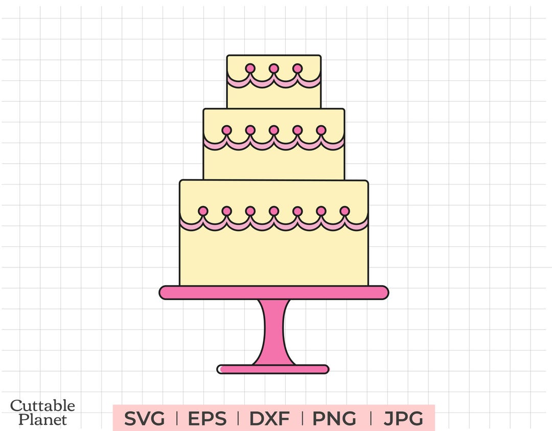 Wedding Cake Outline Svg, Dxf, Eps, Png, Jpg, Wedding Cake Clipart ...
