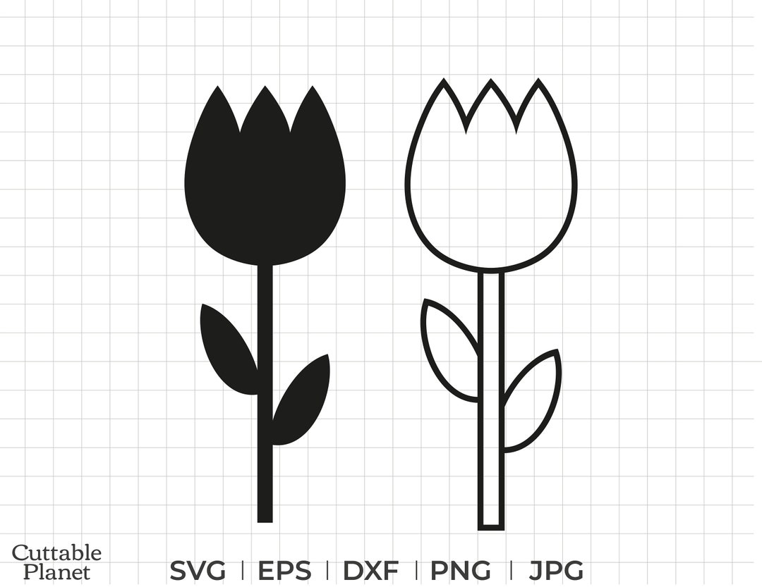 Tulip Svg, Dxf, Eps, Png, Jpg, Tulip Svg Image, Tulip Flower Svg, Tulip ...