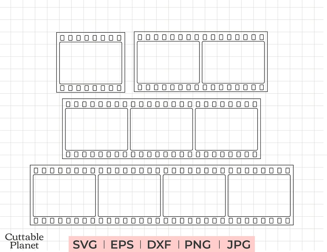 Film Strip Outline Svg, Film Strip Png, Dxf, Eps, Jpg, Film Strip ...