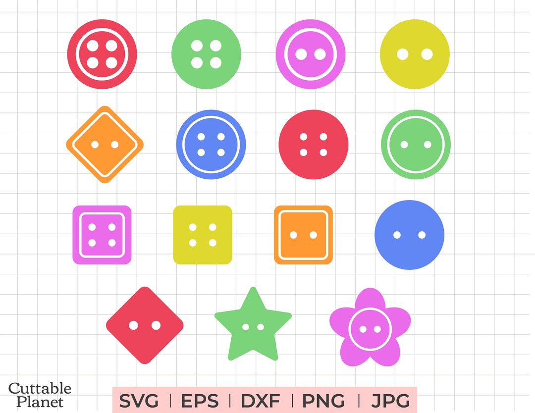 Button Svg, Button Png, Button Dxf, Button Clipart, 2 Hole Buttons, 4 ...