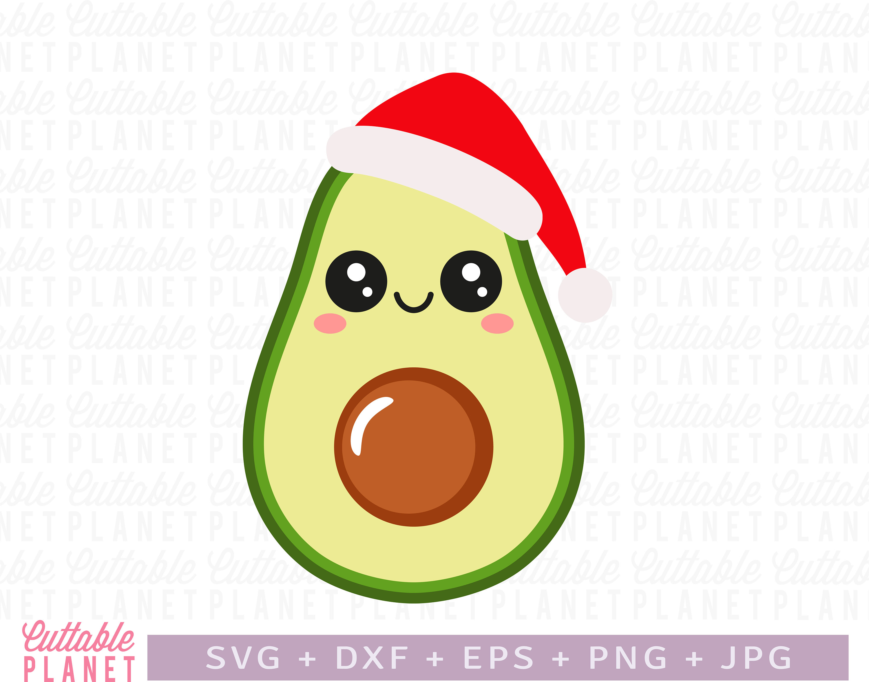 Aguacate Navidad svg, dxf, eps, png, jpg, aguacate kawaii svg, lindo ...