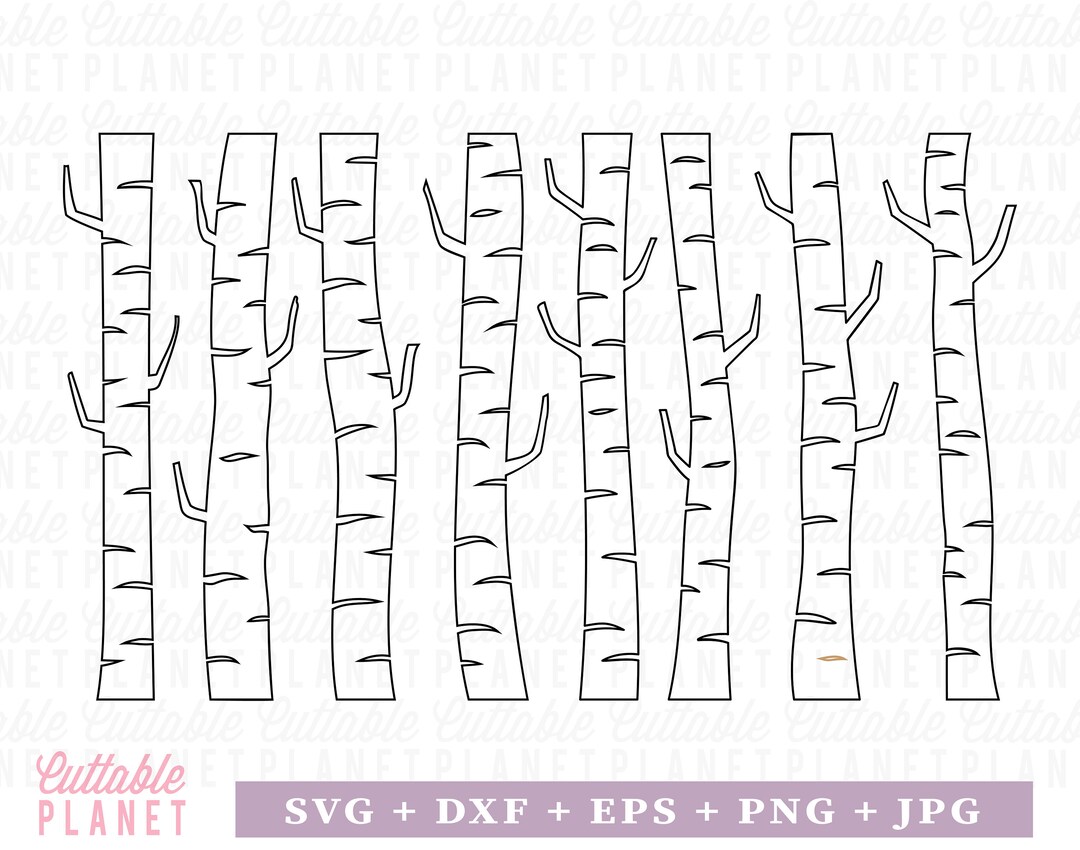 Birch Outline Svg Dxf Eps Png Jpg Birch Outline Clipart - Etsy Australia
