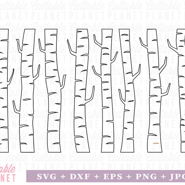 Birch Tree Svg - Etsy