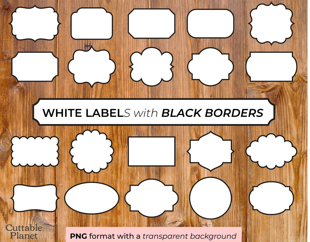 White Label With Black Border Png, White Label Template, White Label ...