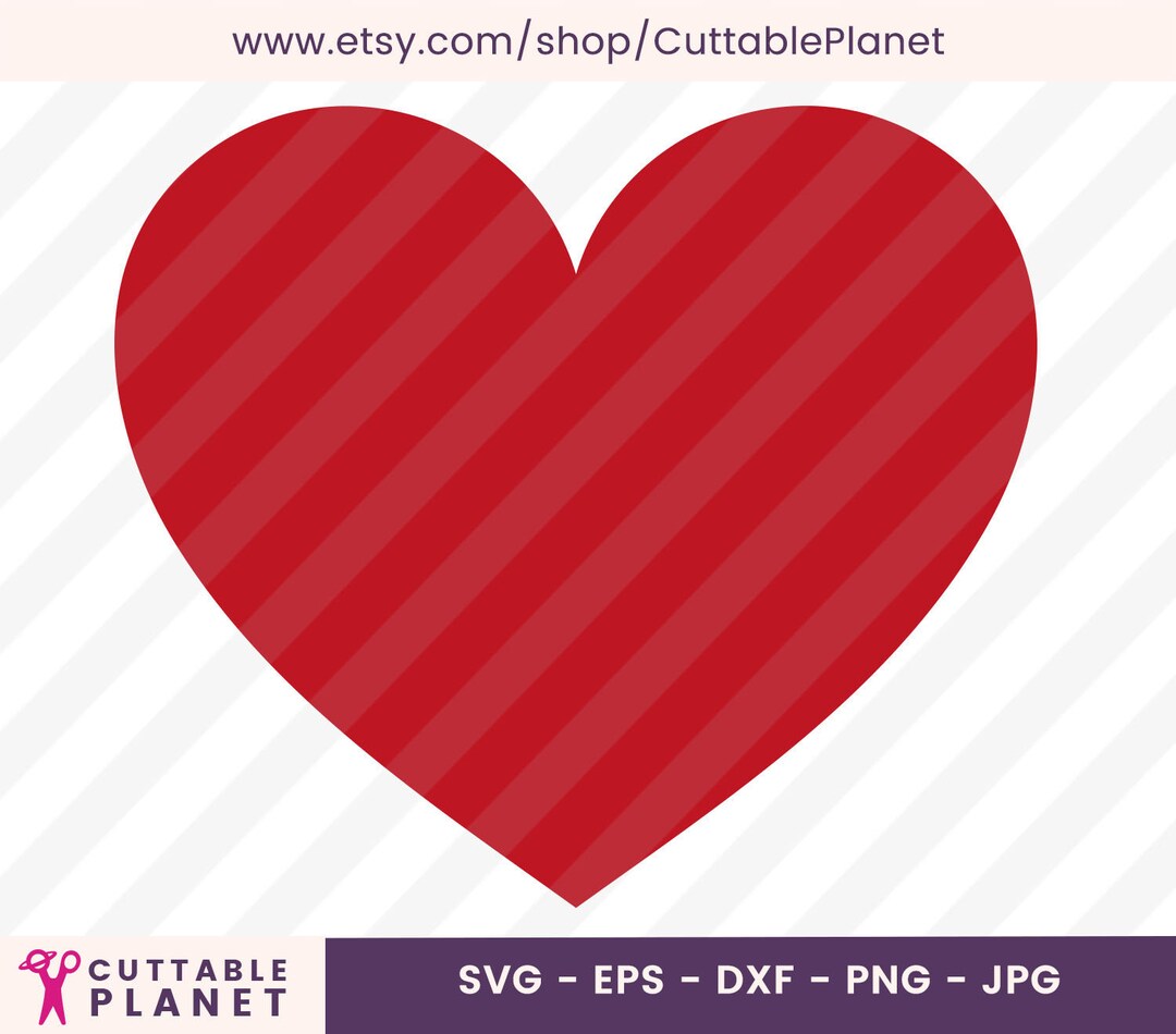 Heart Svg, Dxf, Eps, Png, Jpg, Heart Clip Art, Valentine's Day Heart - Etsy
