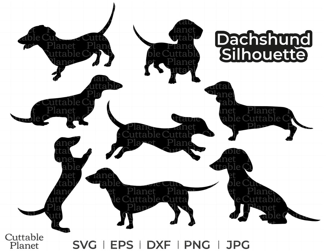 Dachshund Silhouette Svg, Dxf, Eps, Png, Jpg, Dachshund Profile Svg ...