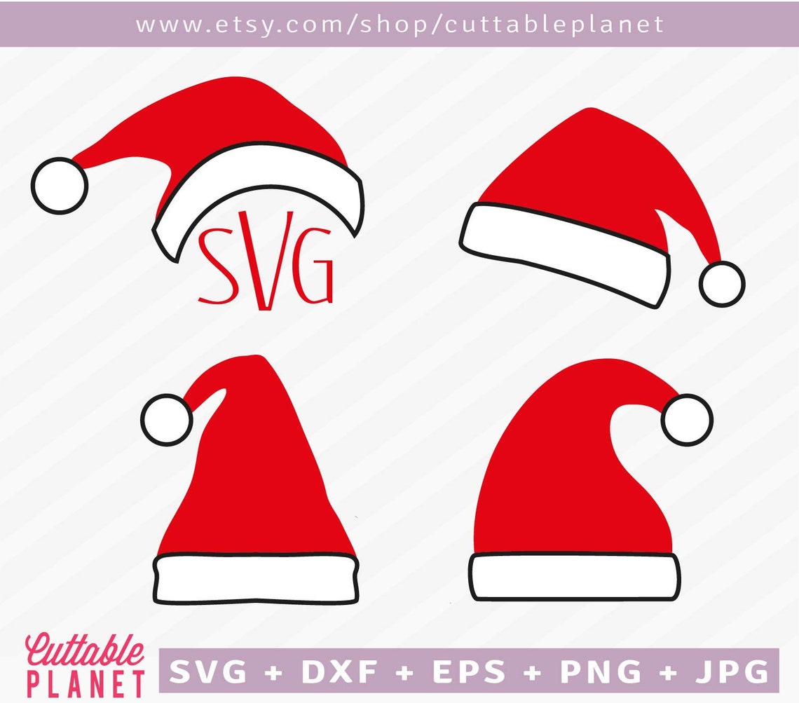 Santa Claus Hats SVG Cutting Files Santa Hat Svg Santa Hat - Etsy