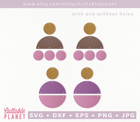 Round Compound Earrings Template Svg Dxf Eps Png Jpg | Etsy Canada