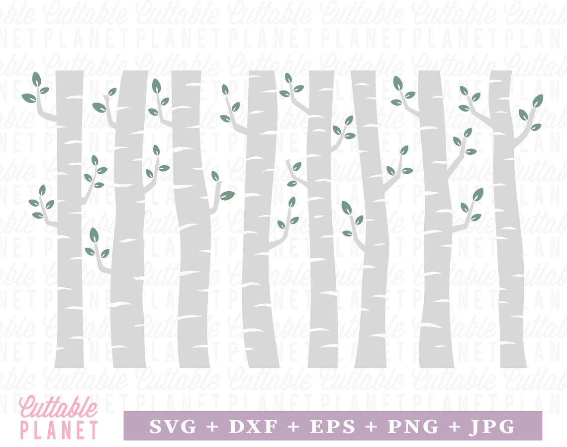 Birch Tree Svg Dxf Eps Png Jpg Silver Birch Svg Leaves - Etsy