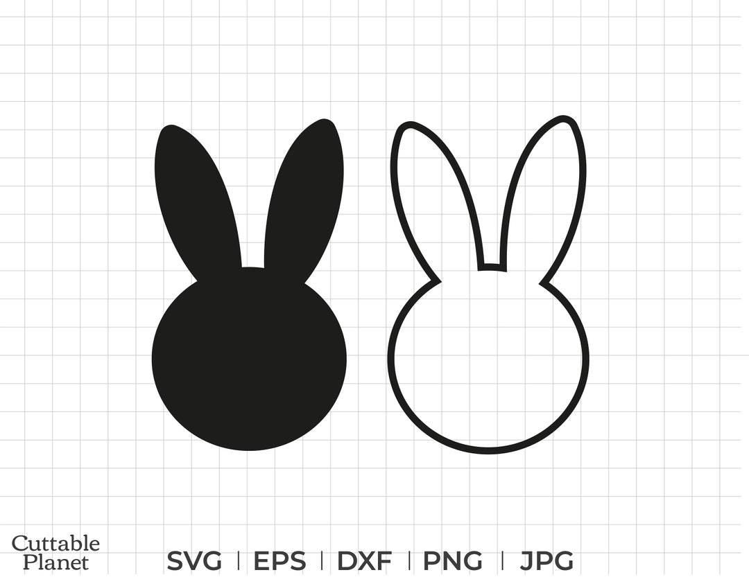 Bunny Head Silhoutte Svg, Dxf, Eps, Png, Jpg, Bunny Head Svg, Bunny ...