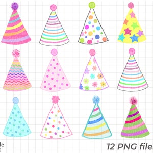 Watercolor Party Hats Png Transparent Background, Instant Download ...