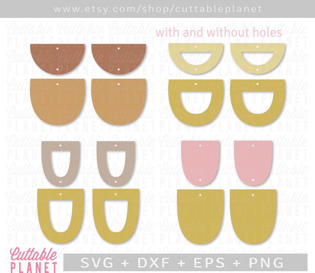 Half Circle Svg Half Circle Earrings Svg Semi Oval Earrings - Etsy