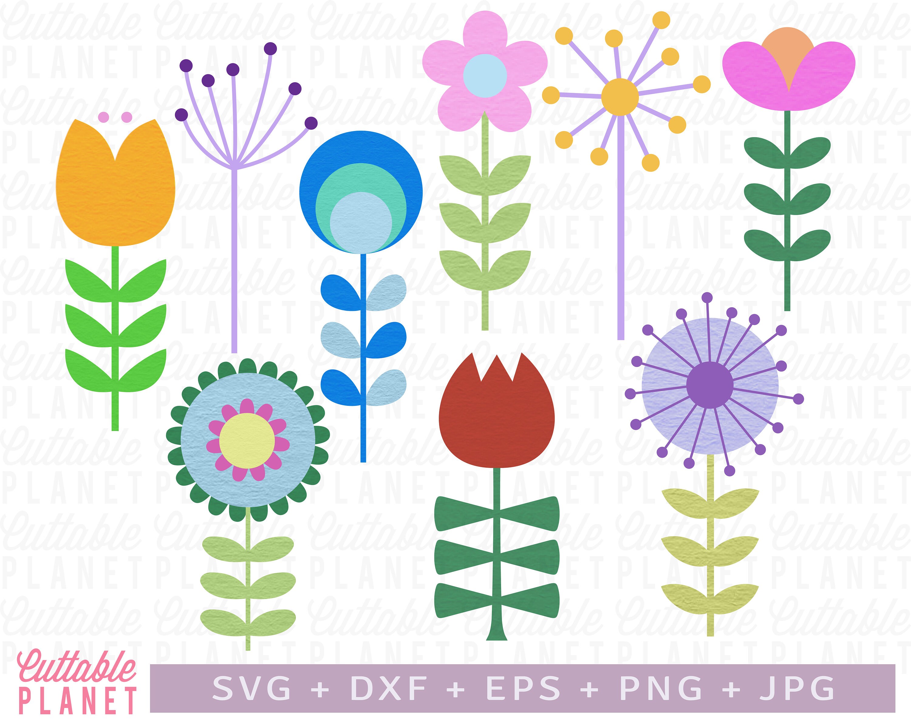 Modern Flower Clip Art