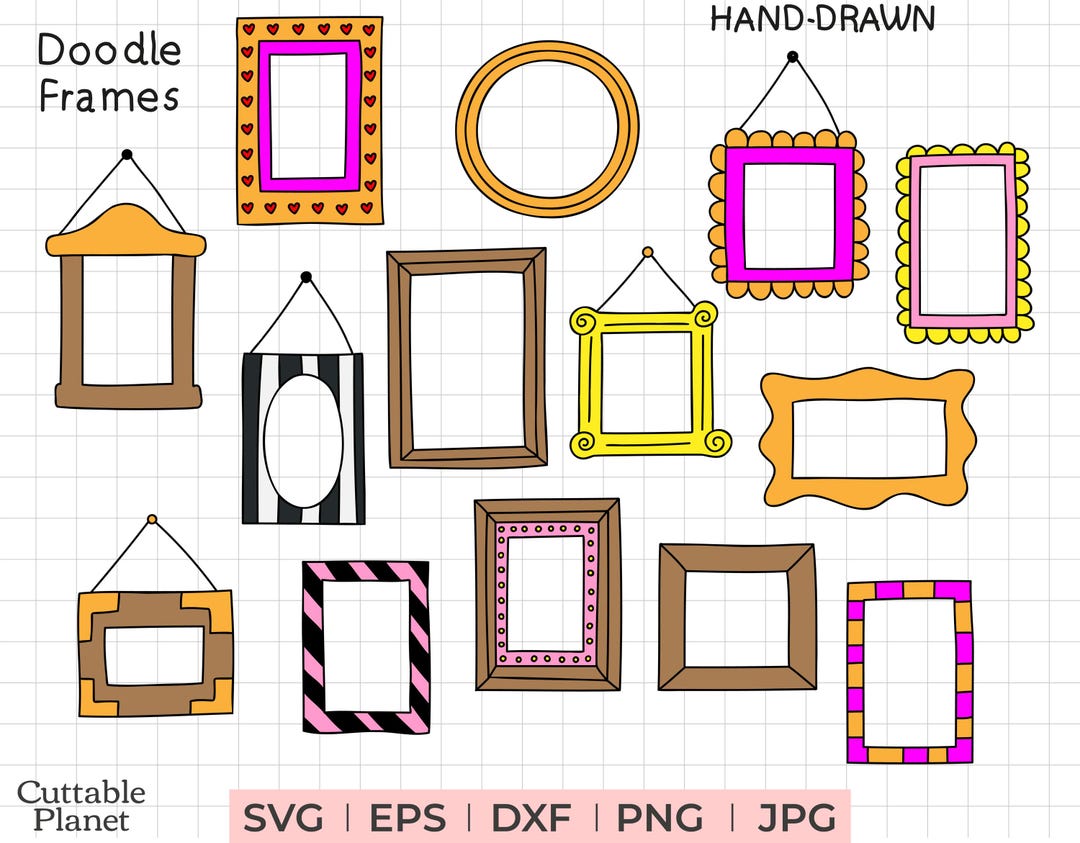 Marcos dibujados a mano doodle svg, dxf, eps, png, jpg, marco doodle ...