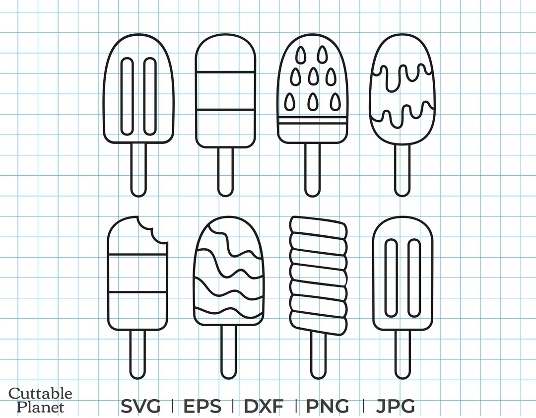 Popsicle Svg, Dxf, Eps, Png, Popsicle Outline Svg, Summer Popsicle Svg ...