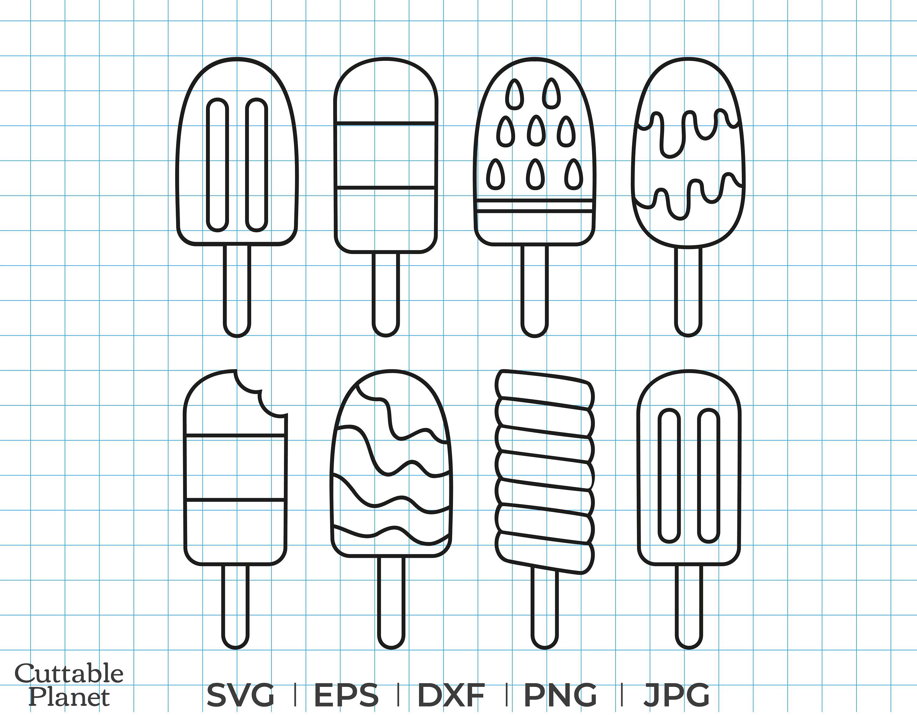 Popsicle Svg, Dxf, Eps, Png, Popsicle Outline Svg, Summer Popsicle Svg ...