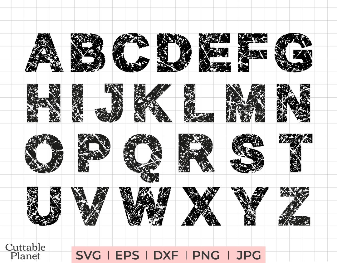 Distressed Alphabet Letters Svg, Distressed Alphabet Png, Grunge ...
