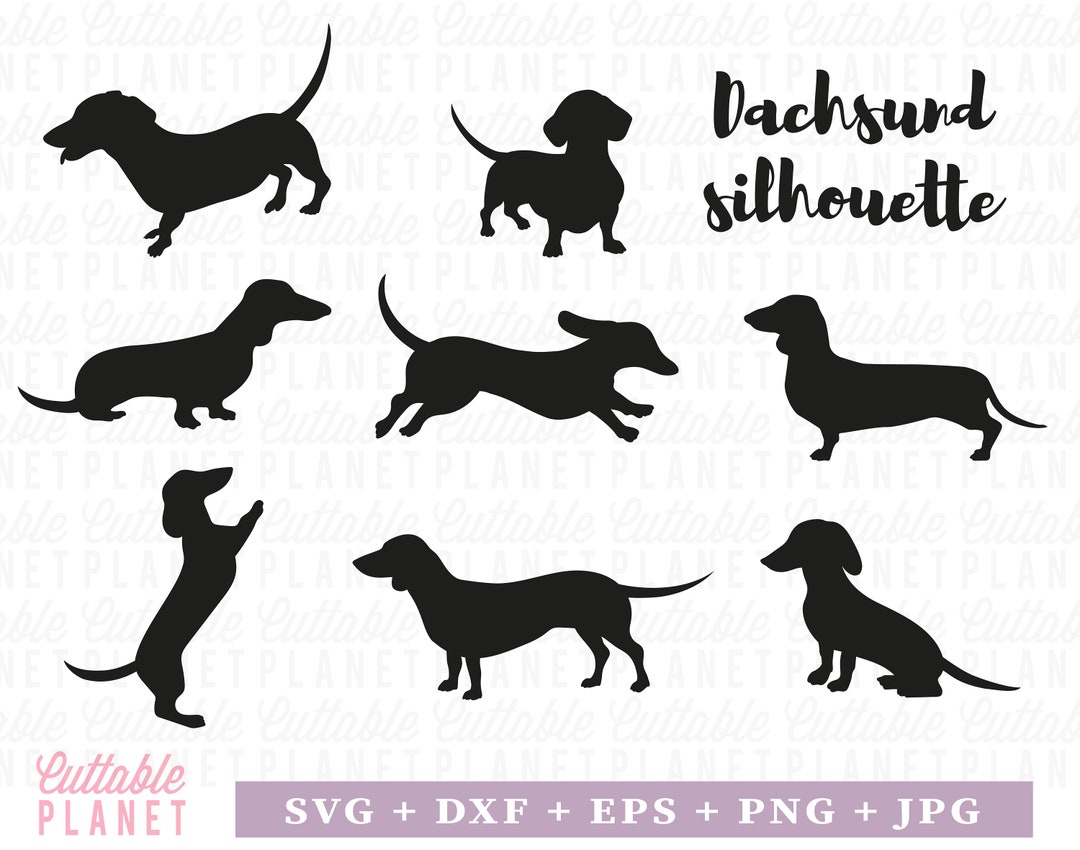 Dachshund Silhouette Svg, Dxf, Eps, Png, Jpg, Dachshund Profile Svg ...