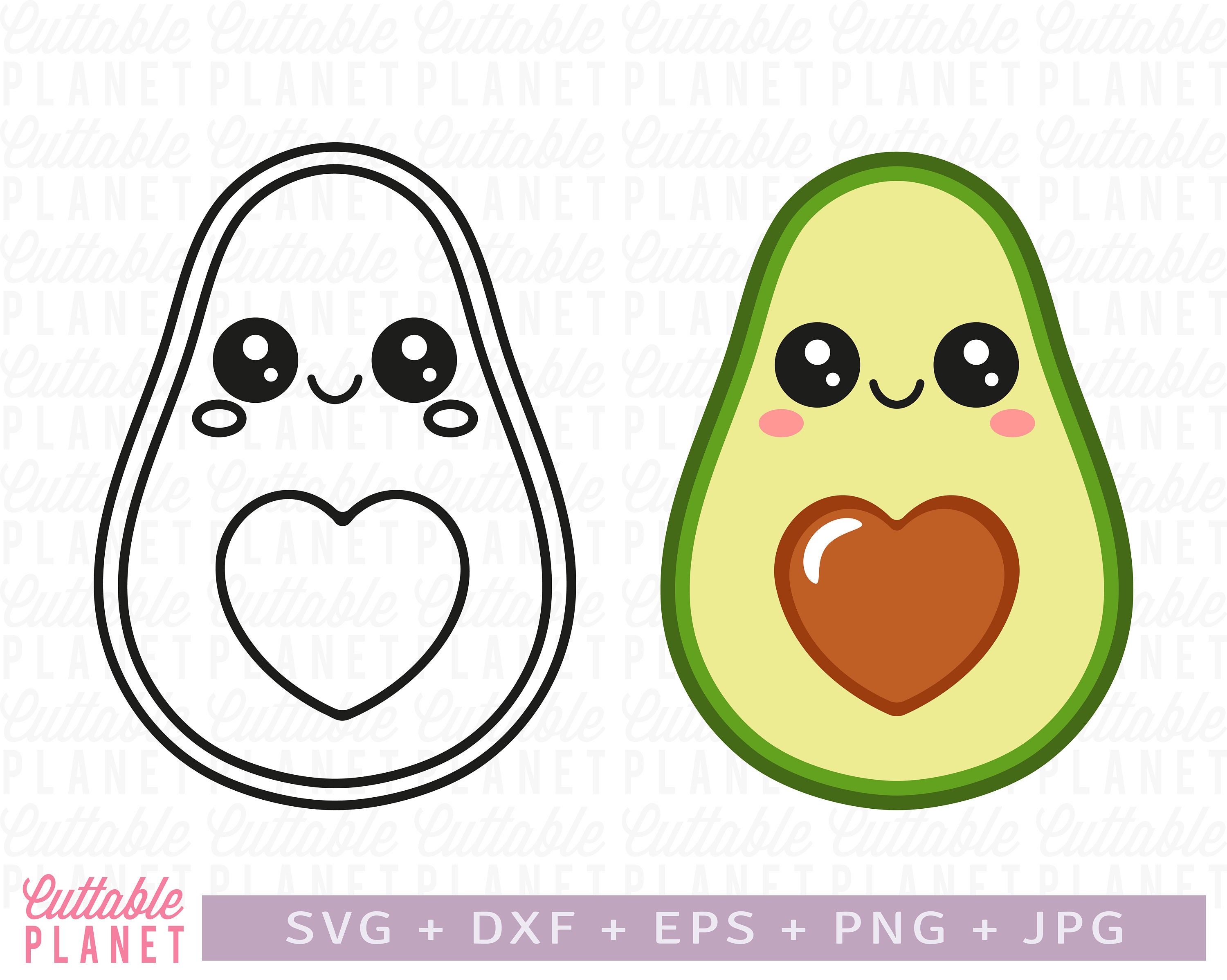 Avocado With Pit Heart Svg Dxf Eps Png Jpg Instant - Etsy Australia