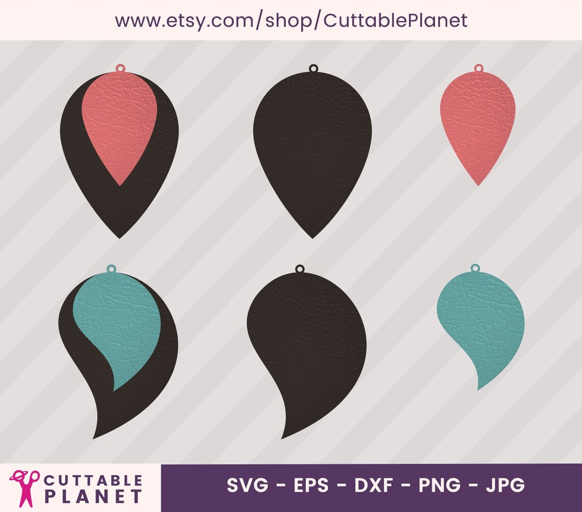Earrings Template Svg Dxf Eps Png Jpg Cuttable Template - Etsy