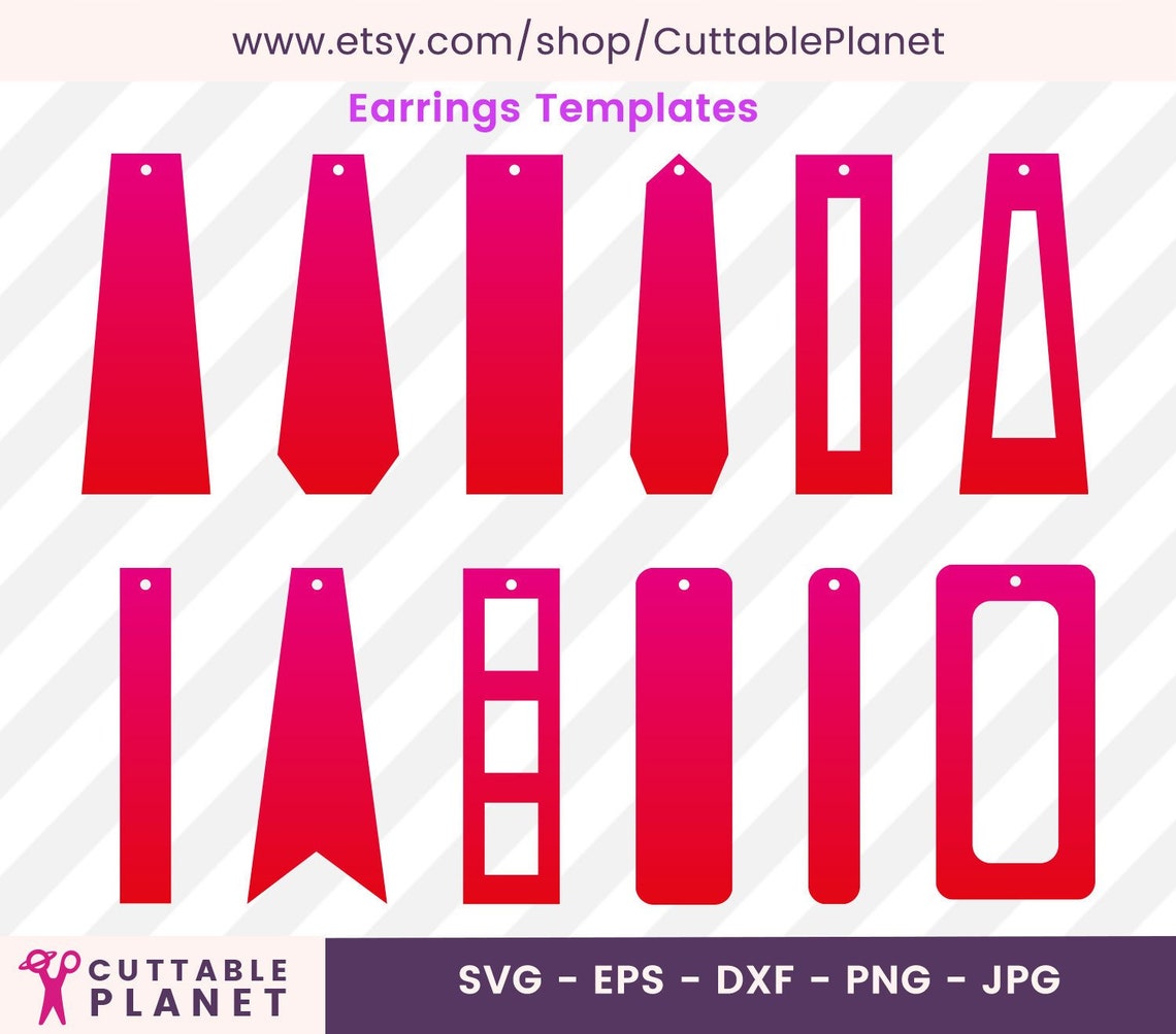 Earring Template Svg Dxf Eps Png Jpg Faux Leather - Etsy
