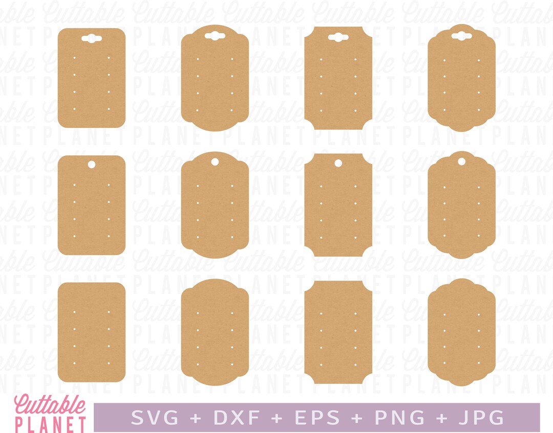 Stud Earring Card Template for 4 Sets, Display Card Svg, Stud Card Svg ...