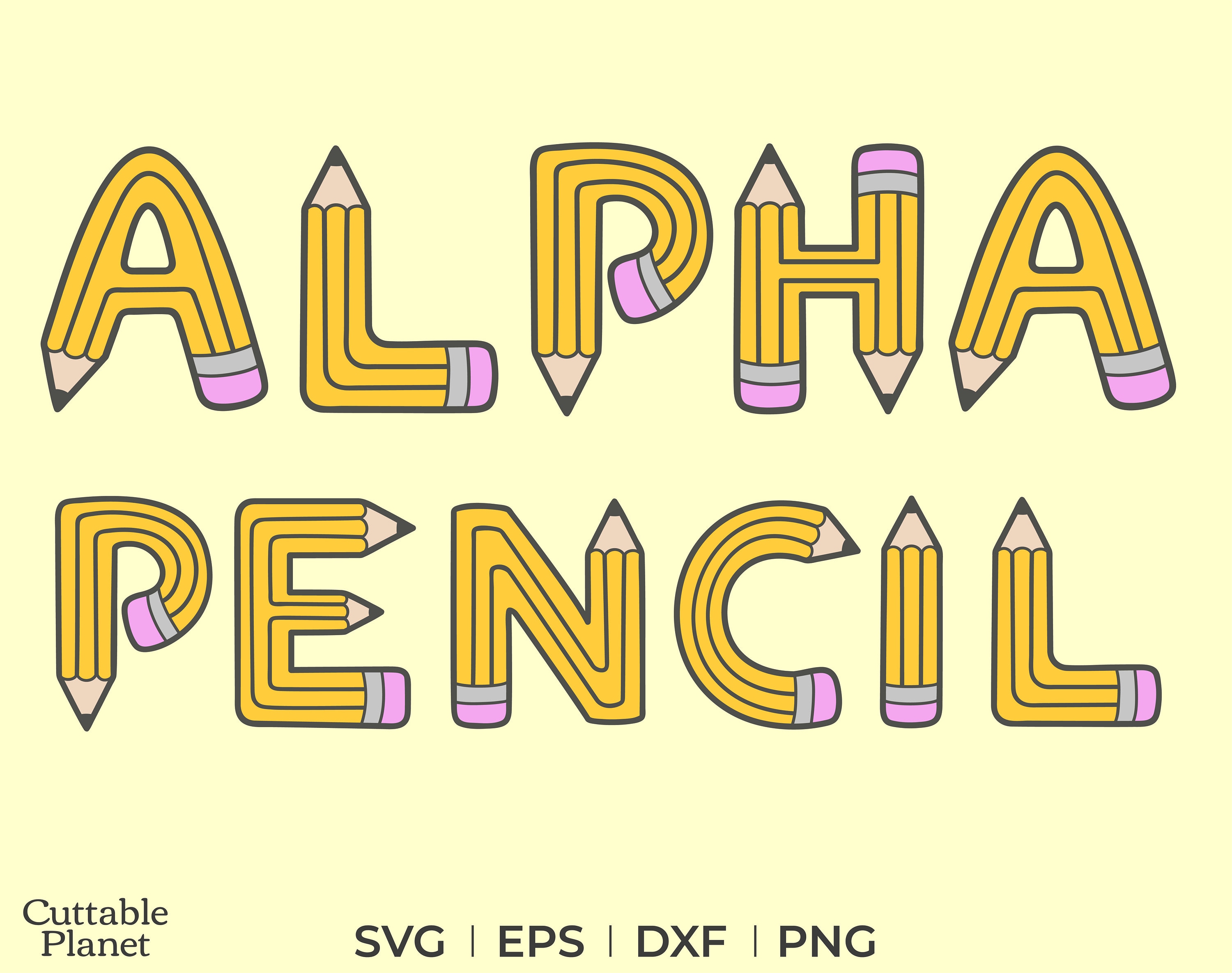 Lápiz alfabeto letras svg lápiz alfabeto png letras alfabeto - Etsy España