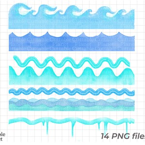 Watercolor Waves Borders Png Transparent Background, Wave Border ...