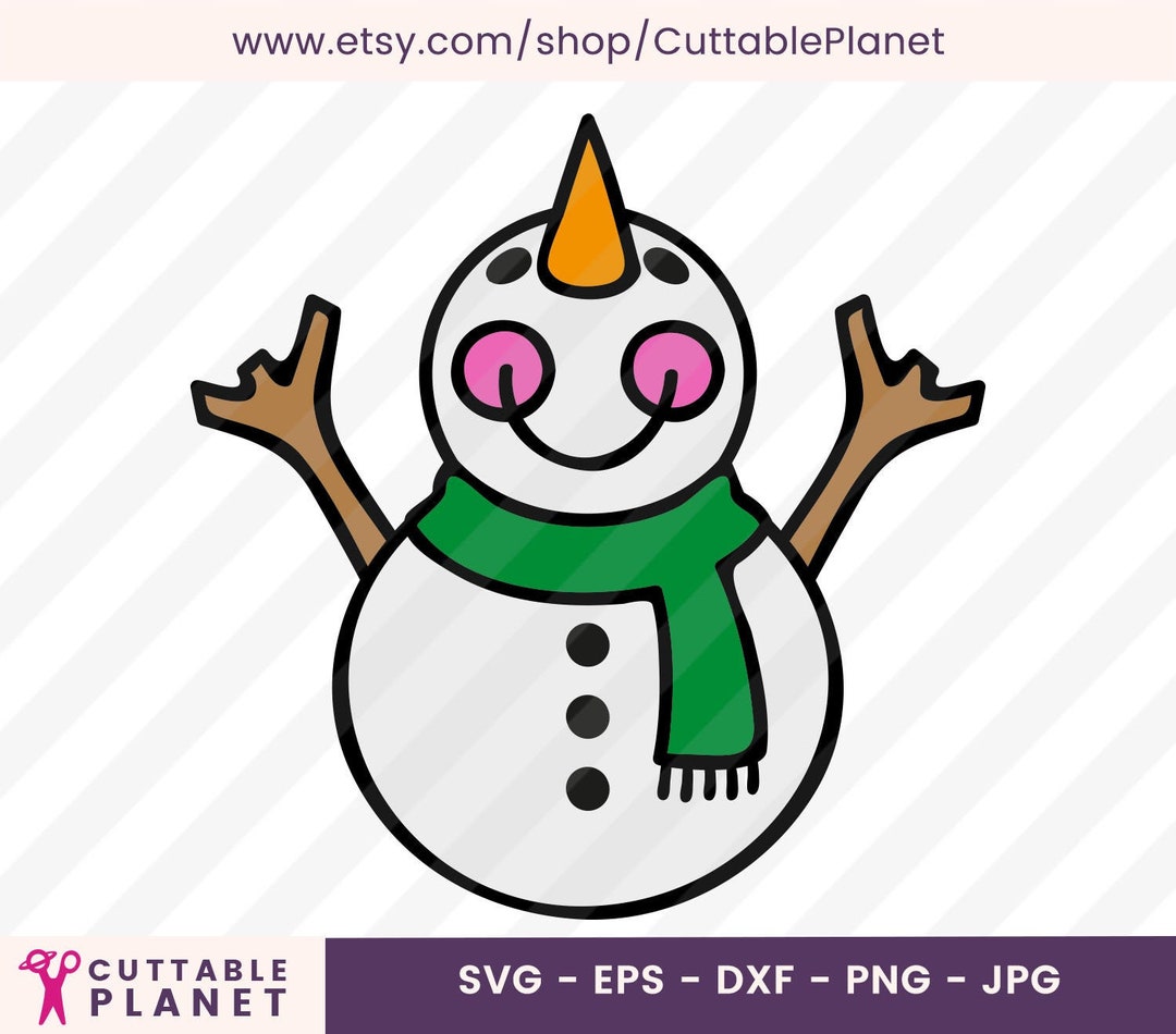 Happy Snowman Svg, Dxf, Eps, Png, Jpg, Snowman Clip Art - Etsy