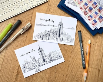 Color Your Own Postcards | SF Pack - Etsy