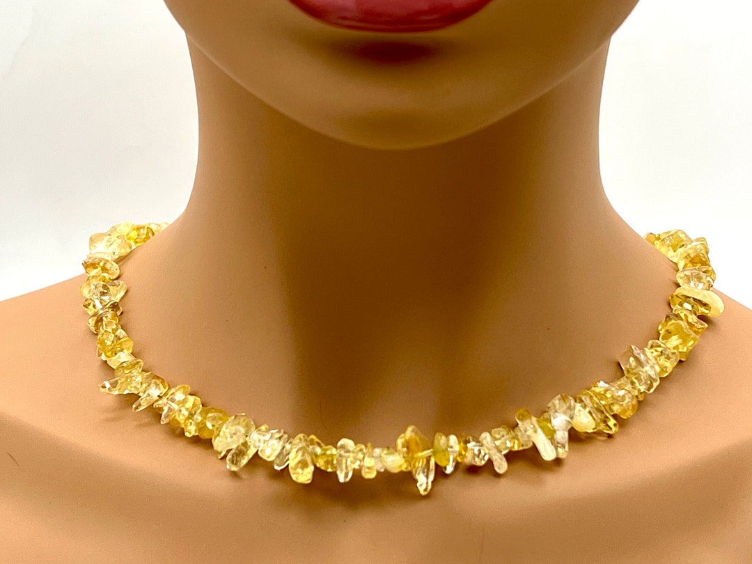 Catherine Weitzman Crushed Yellow Gemstone Necklace