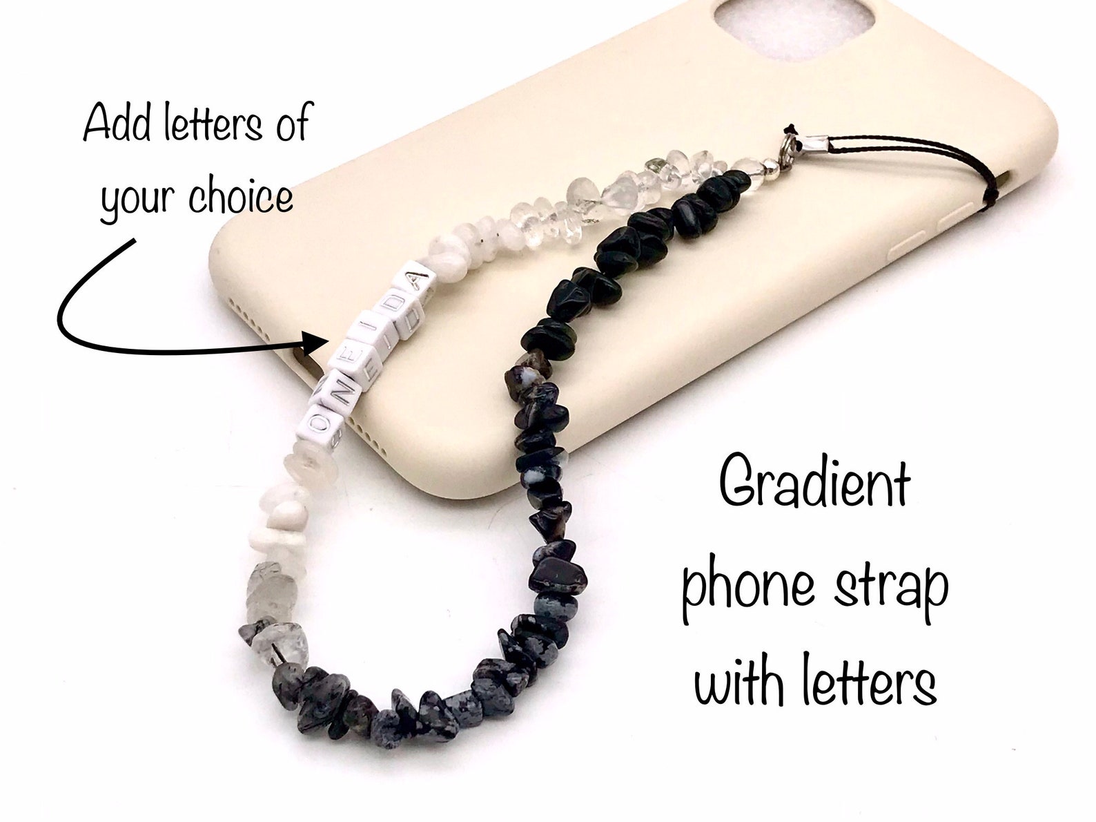 Obsidian Healing Crystals Phone Strap Gemstone Phone Charm - Etsy
