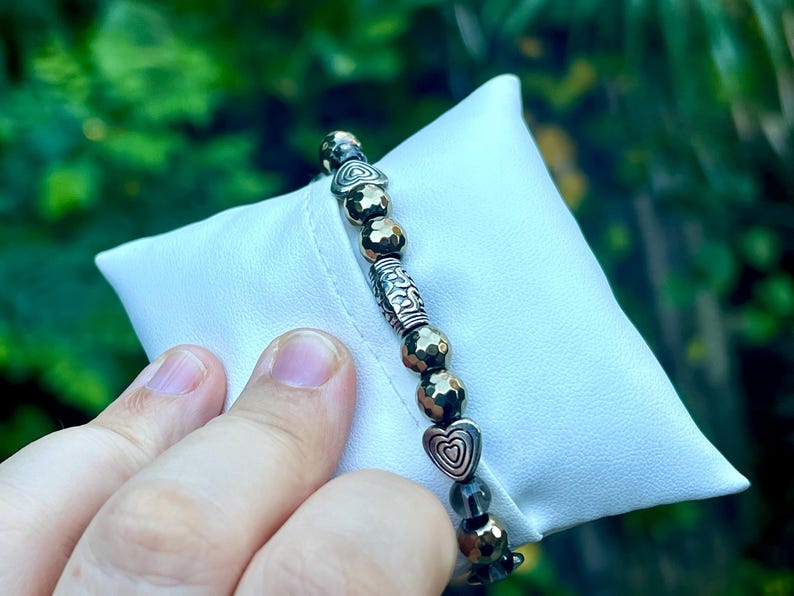 Maneki Neko Bracelet | Smoky Quartz & Hematite Lucky Cat Charm - Etsy