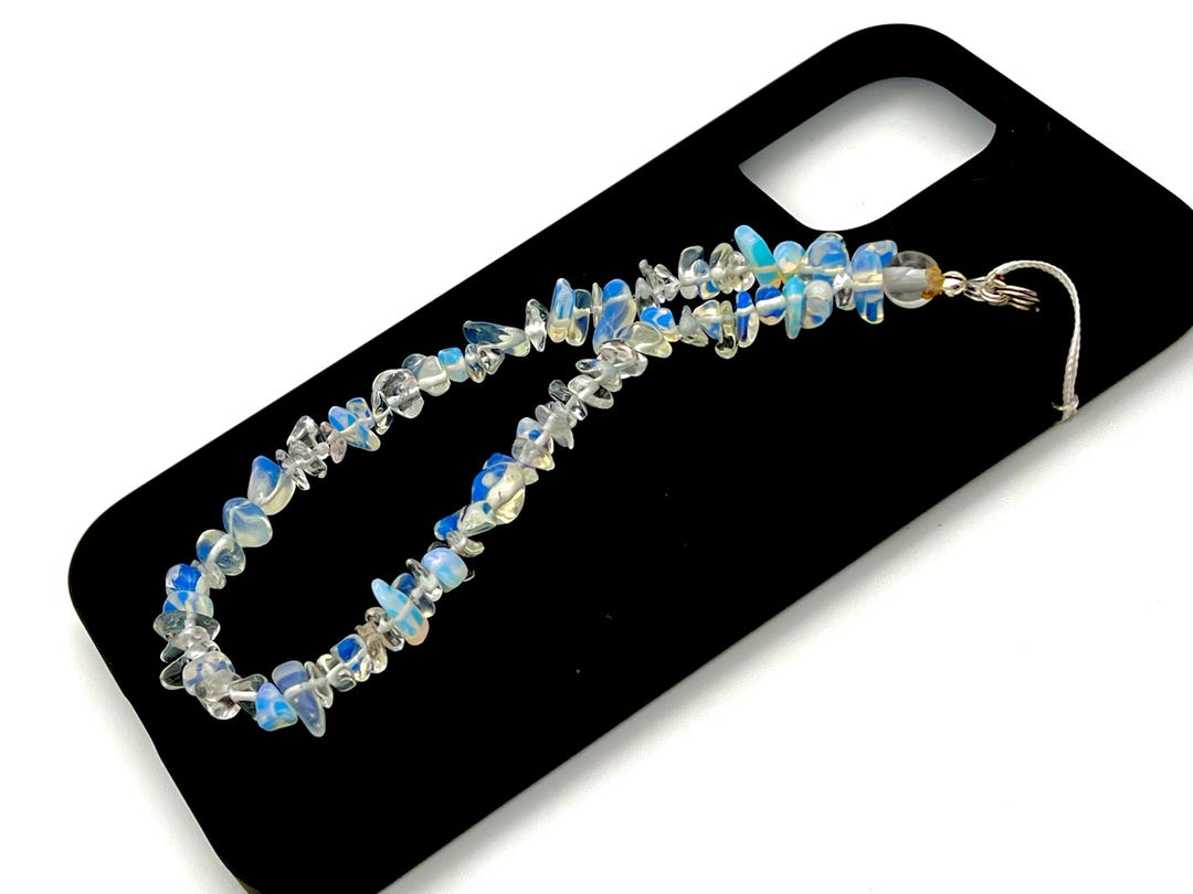 Opalite Crystal Phone Strap | Gemstone Bead, Intuition Charm - Etsy