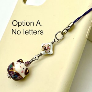 Kawaii Cat Phone Charm Purple Maneki Neko Phone Charm Purple Lucky Cat ...