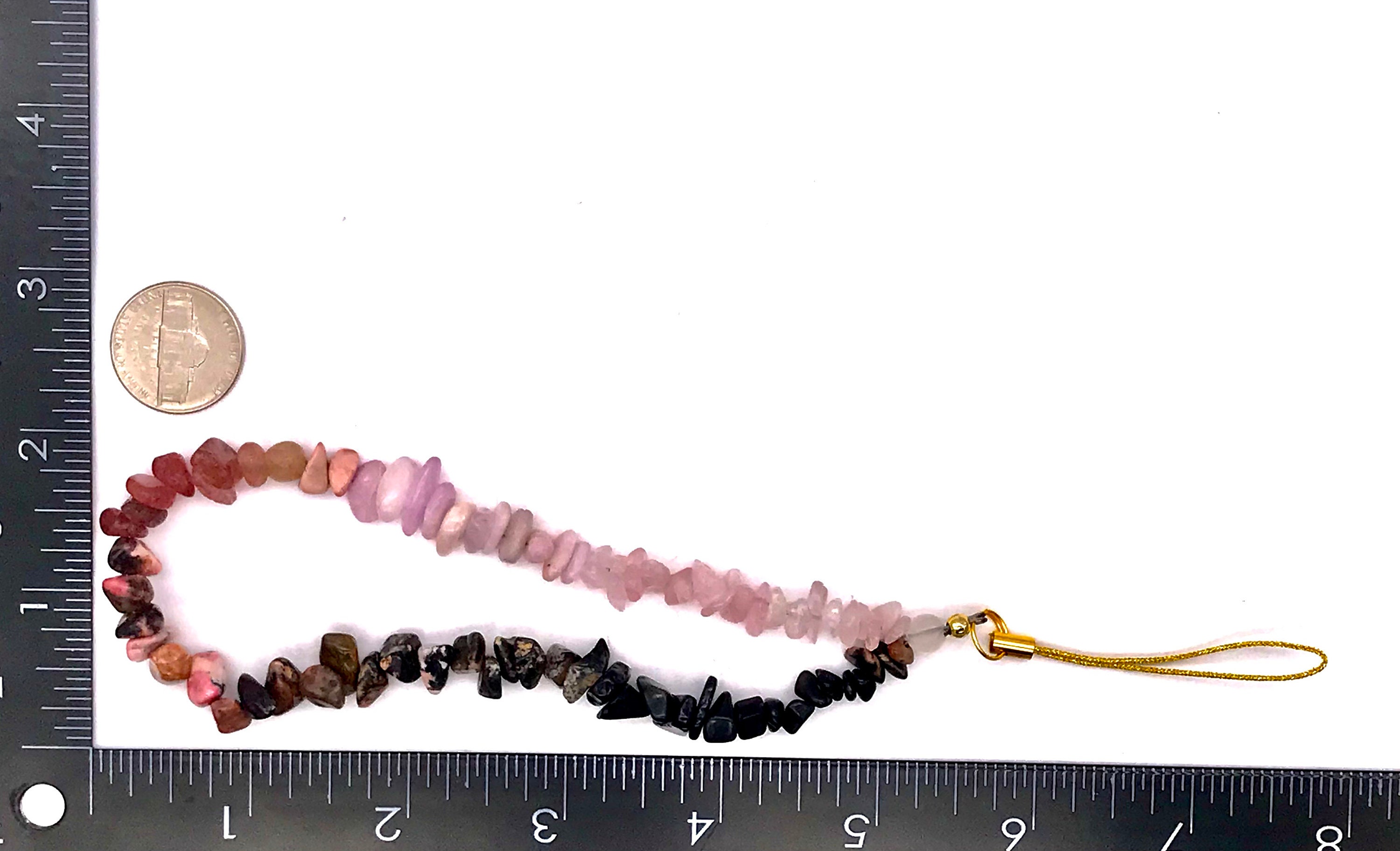 Obsidian Healing Crystals Phone Strap Gemstone Phone Charm Ombre Black ...