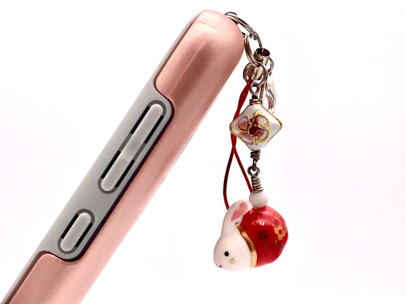 Kawaii bunny phone charm cute bunny phone plug kawaii rabbit | Etsy