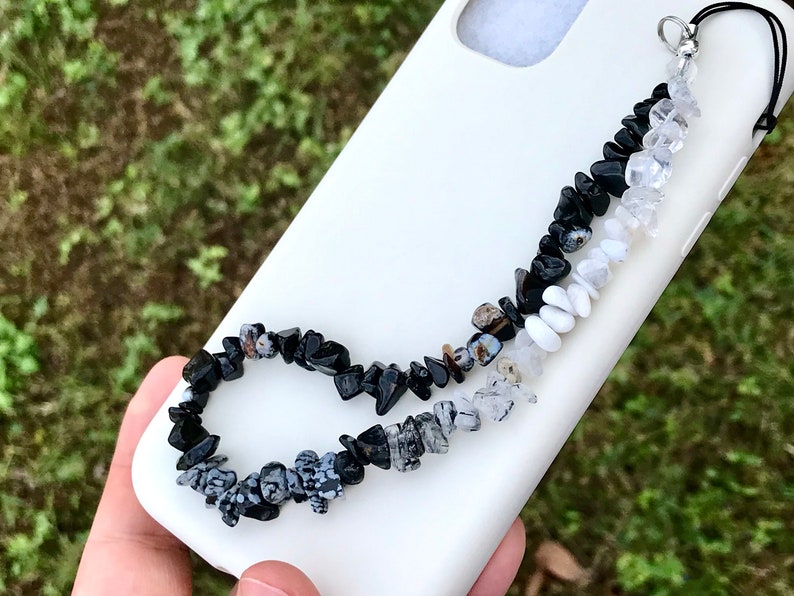 Obsidian Healing Crystals Phone Strap Gemstone Phone Charm - Etsy