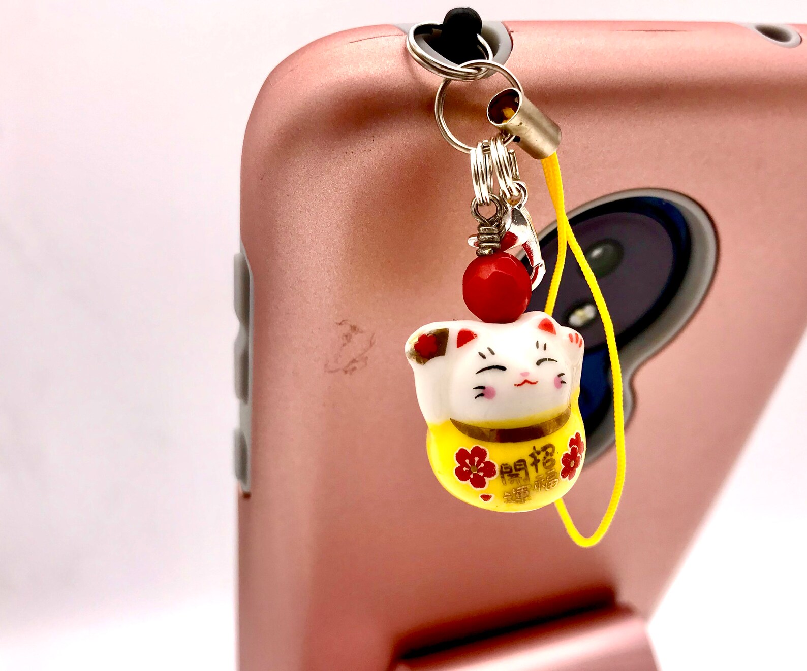 Kawaii Maneki Neko Phone Charm, Lucky Cat Dust Plug - Etsy UK