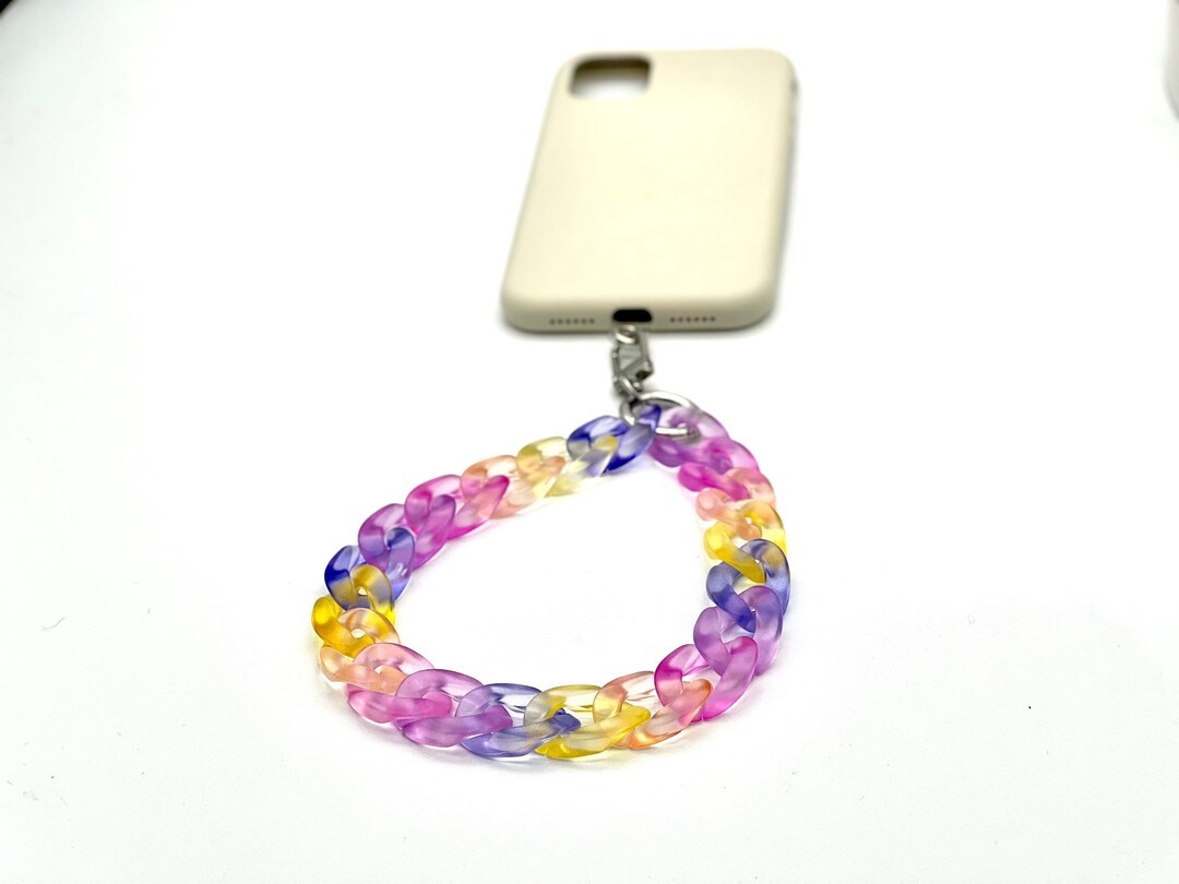 Chain Phone Strap Acrylic Chain Phone Charm Purple Gradient Phone Chain ...