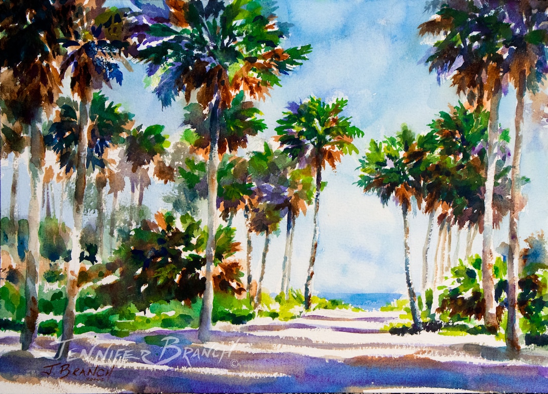 Beach Path Print, Watercolor Painting - Etsy