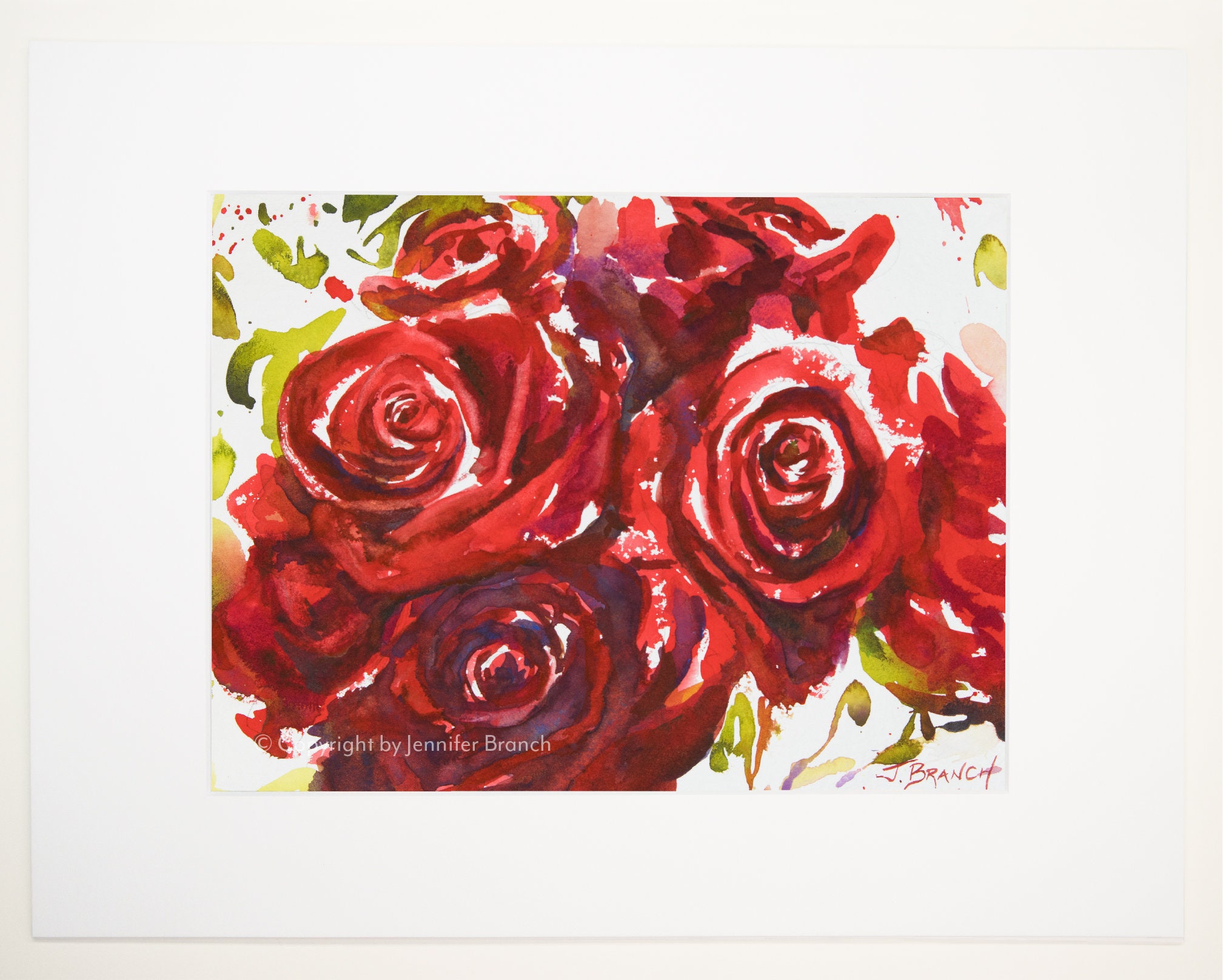 Red Roses Print Watercolor Painting of Roses - Etsy