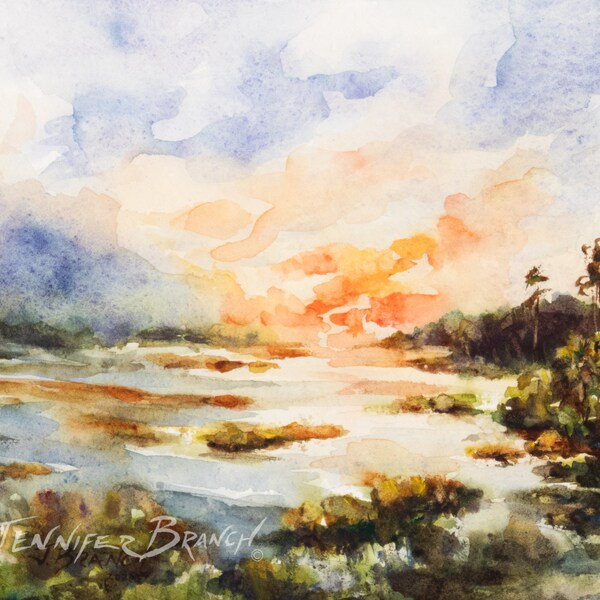 Marsh Sunset - Etsy