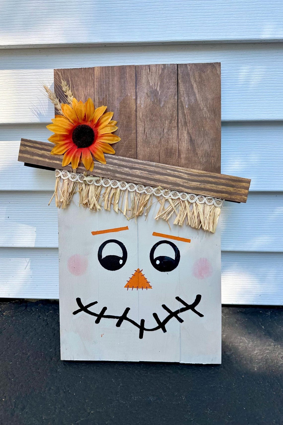 Front Porch Sign, Reversible Scarecrow & Snowman Perfect for Fall and ...