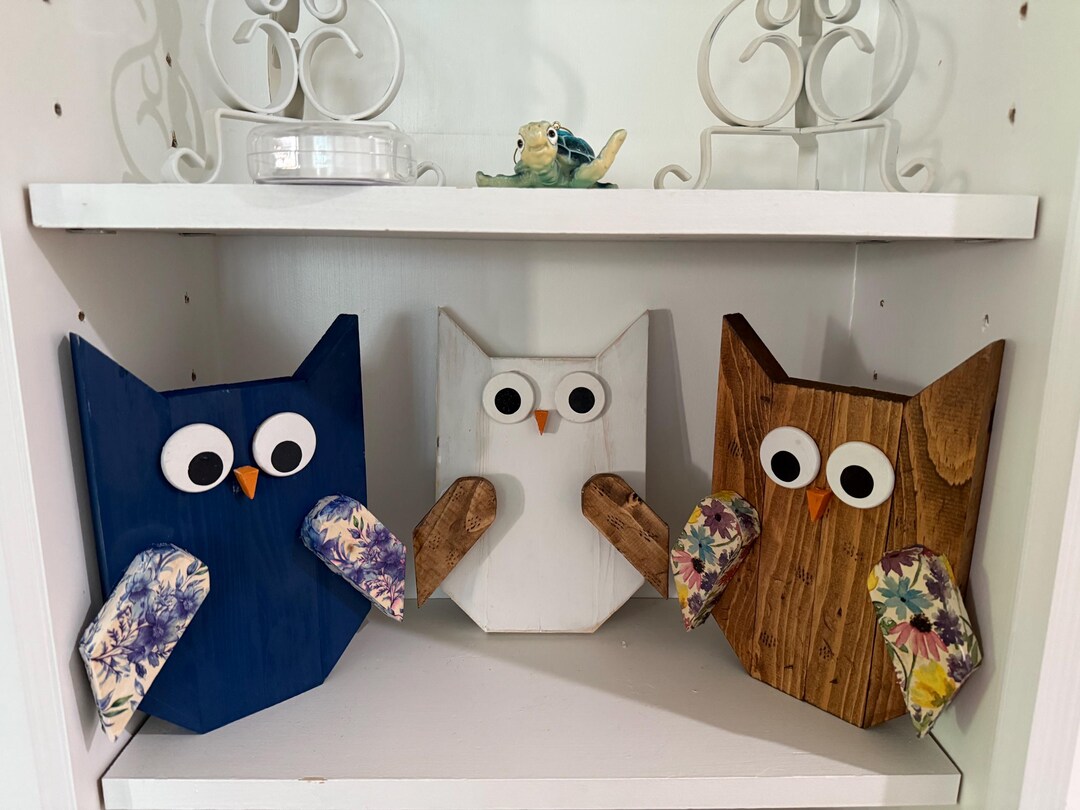 Rustic Owl Decor Set – Vintage Woodland Fall Accents, Cozy Porch Autumn ...