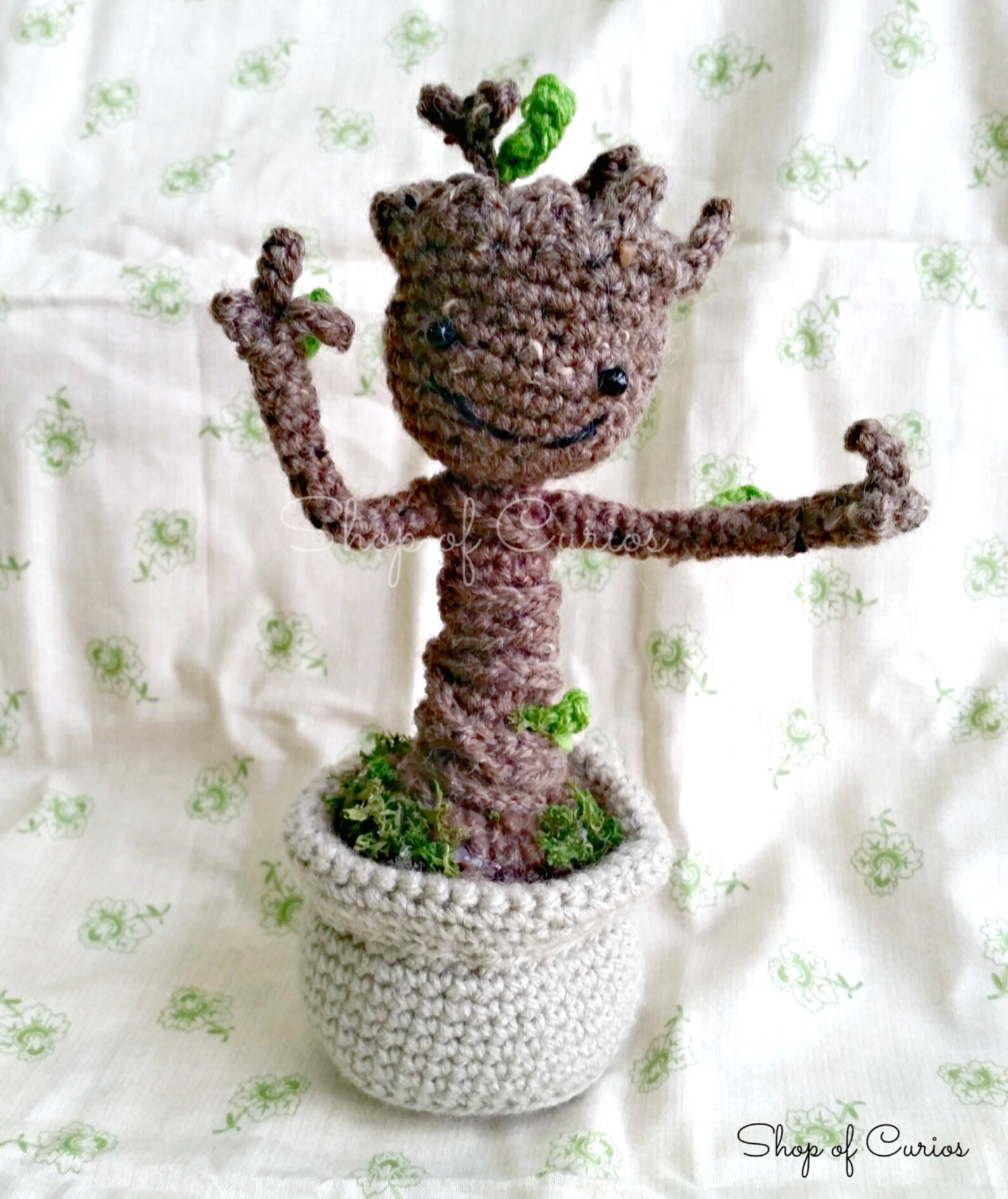 Handmade Crochet Baby Groot in Pot - Etsy