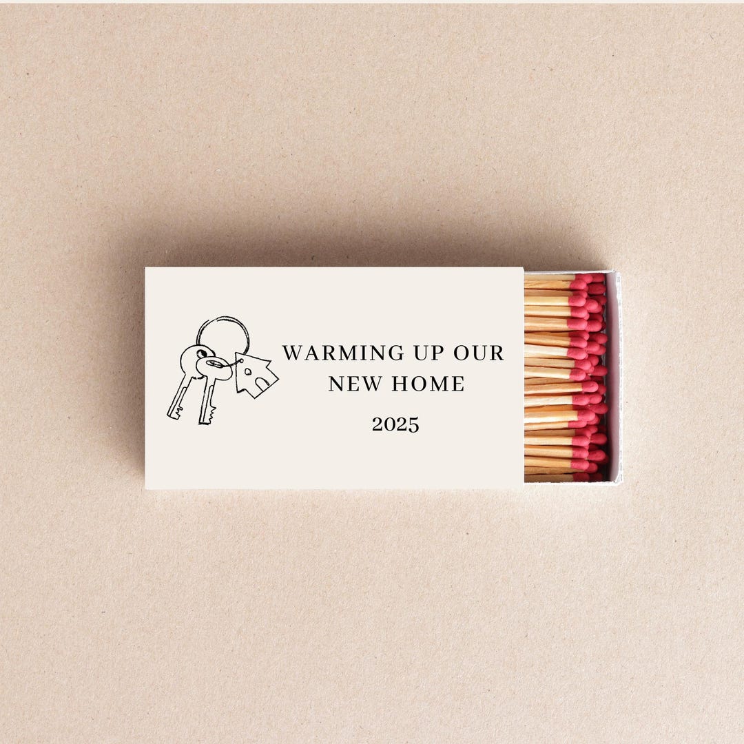 Custom Housewarming Matchboxes Warming up Our New Home Realtor Gift ...